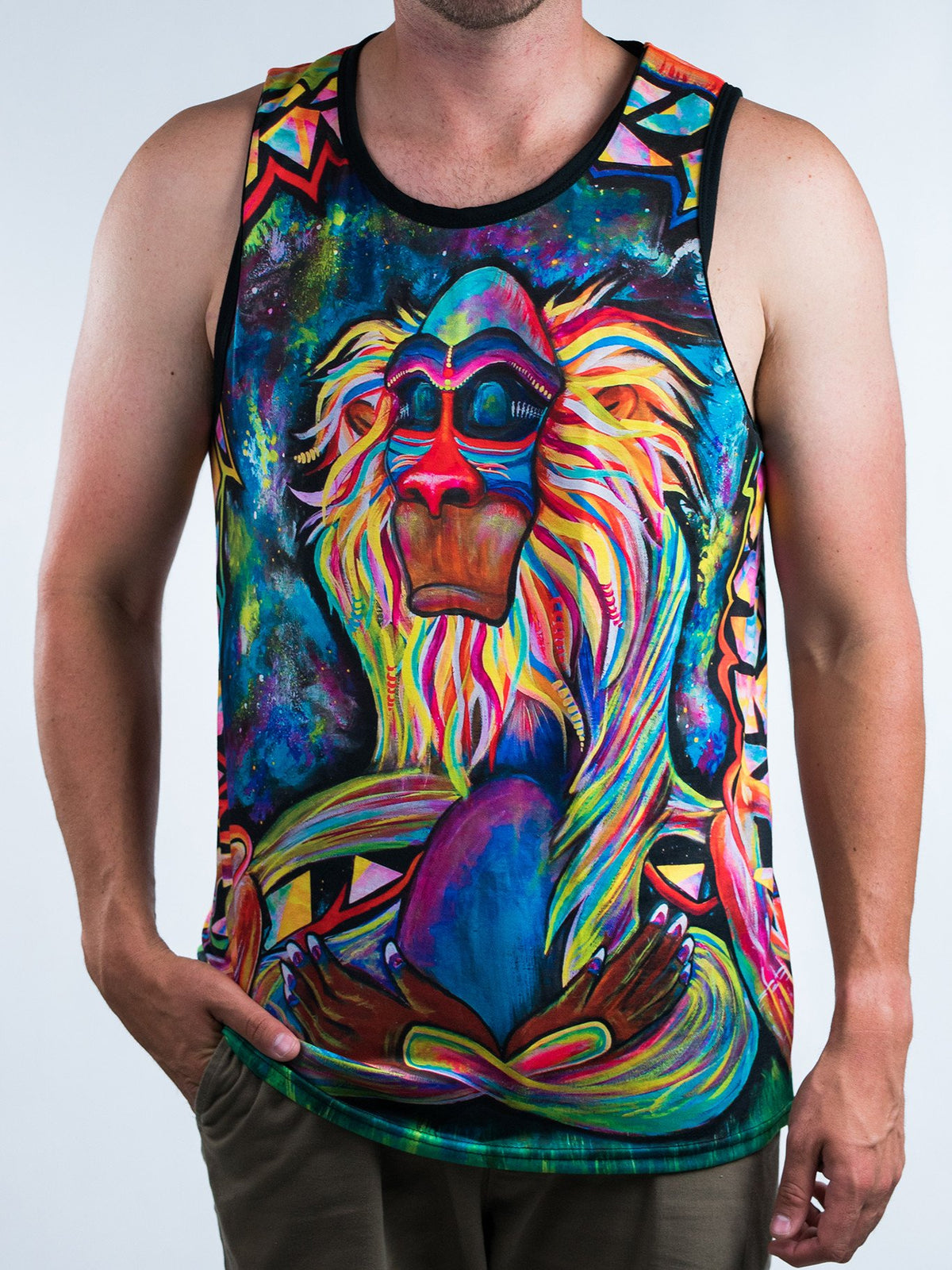 Meditating Rafiki Tank - Electro Threads